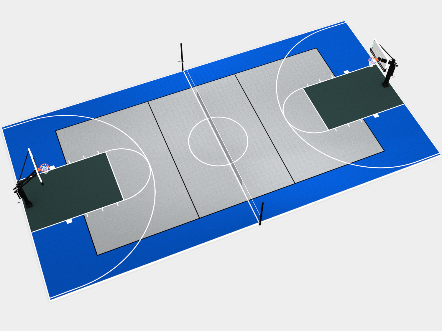 60' x 30' Half Multi-Court - DunkStar DIY Backyard Courts