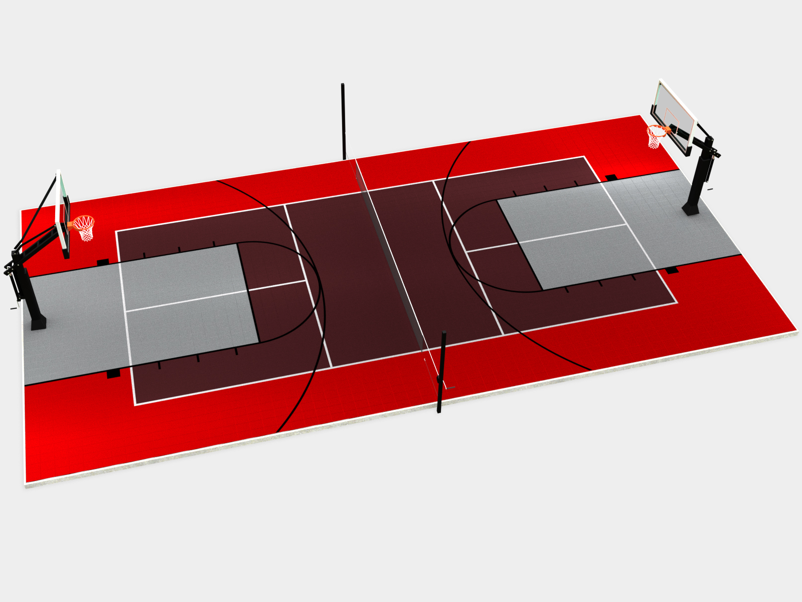 60' x 30' Full Multi-Court - DunkStar DIY Backyard Courts